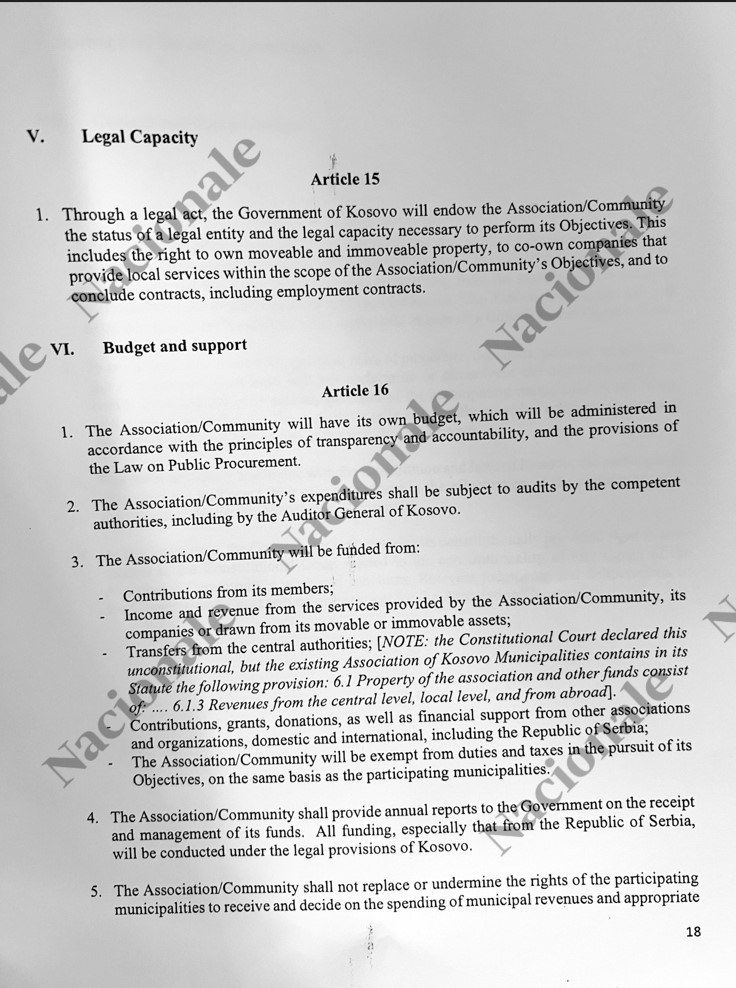 "Nemački nacrt" Statuta ZSO u 17 tačaka - grb, zastava i bankovni račun - Kosovo Online