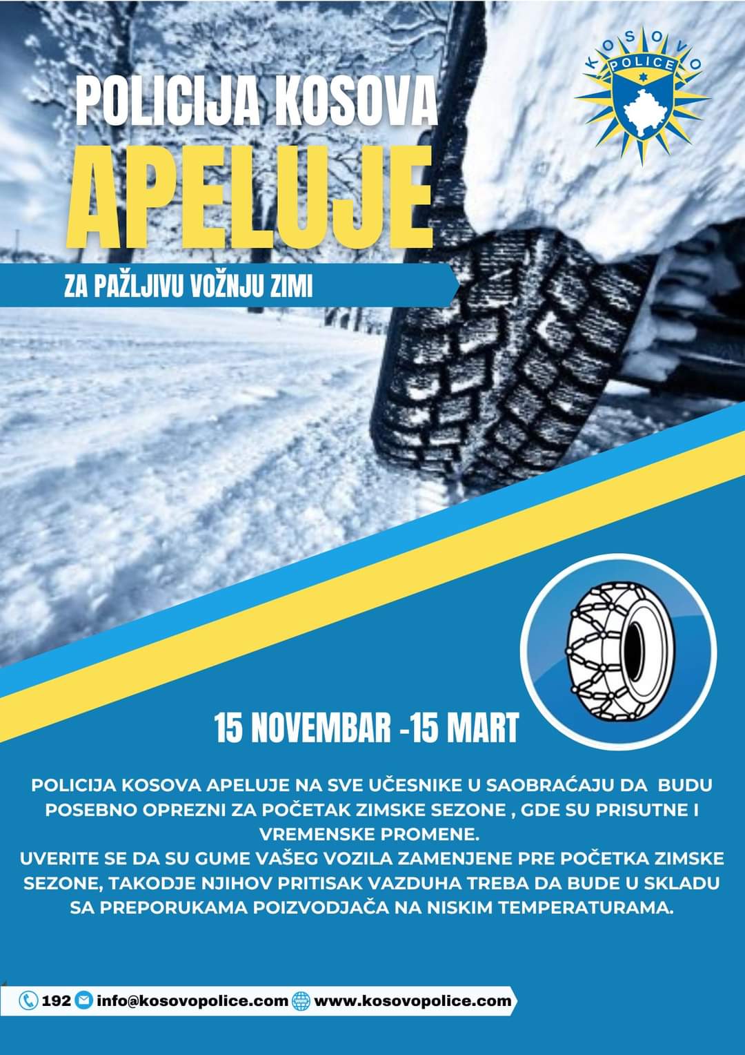 Na Kosovu od danas obavezna zimska oprema za automobile - Kosovo Online
