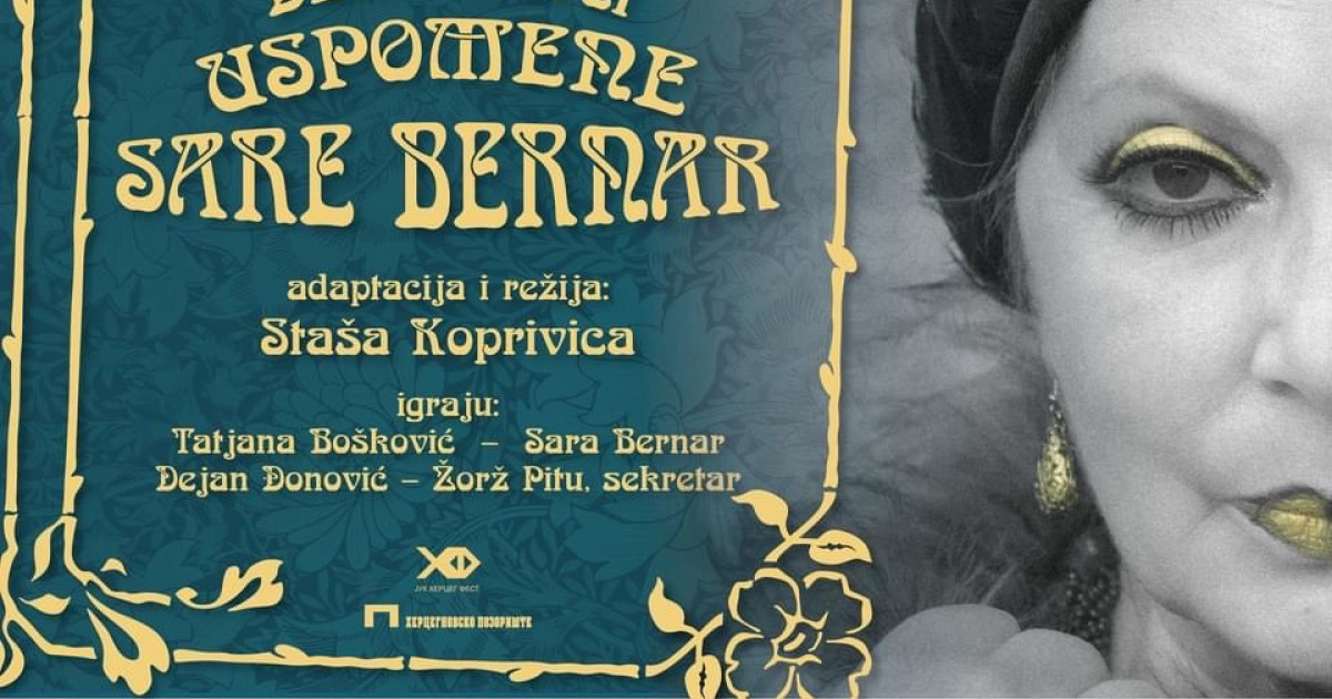 Tanja Bošković kao legendarna Sara Bernar 12. juna pred publikom u Gračanici - Kosovo Online
